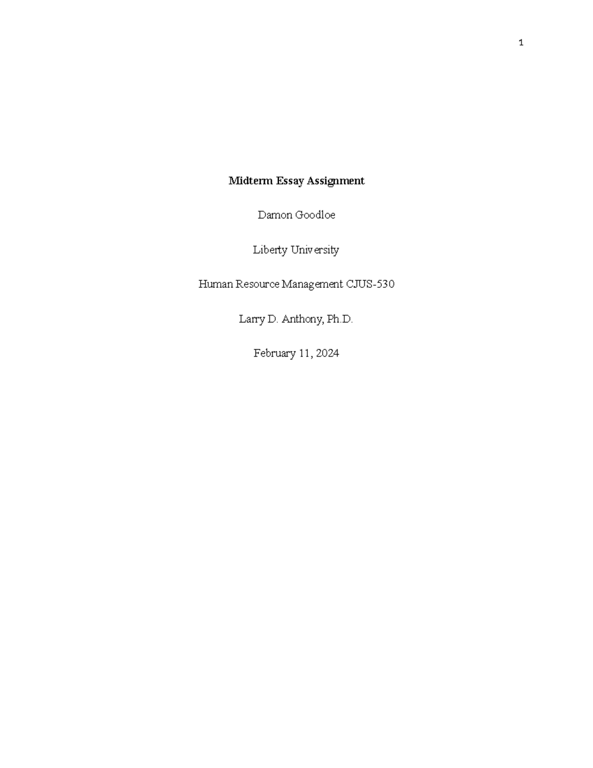 Midterm Exam Assignment DJ - Midterm Essay Assignment Damon Goodloe ...