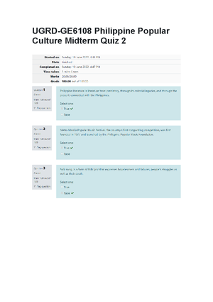 Philippine-Popular-Culture - Question 1 Complete Mark 1 out of 1. Flag ...