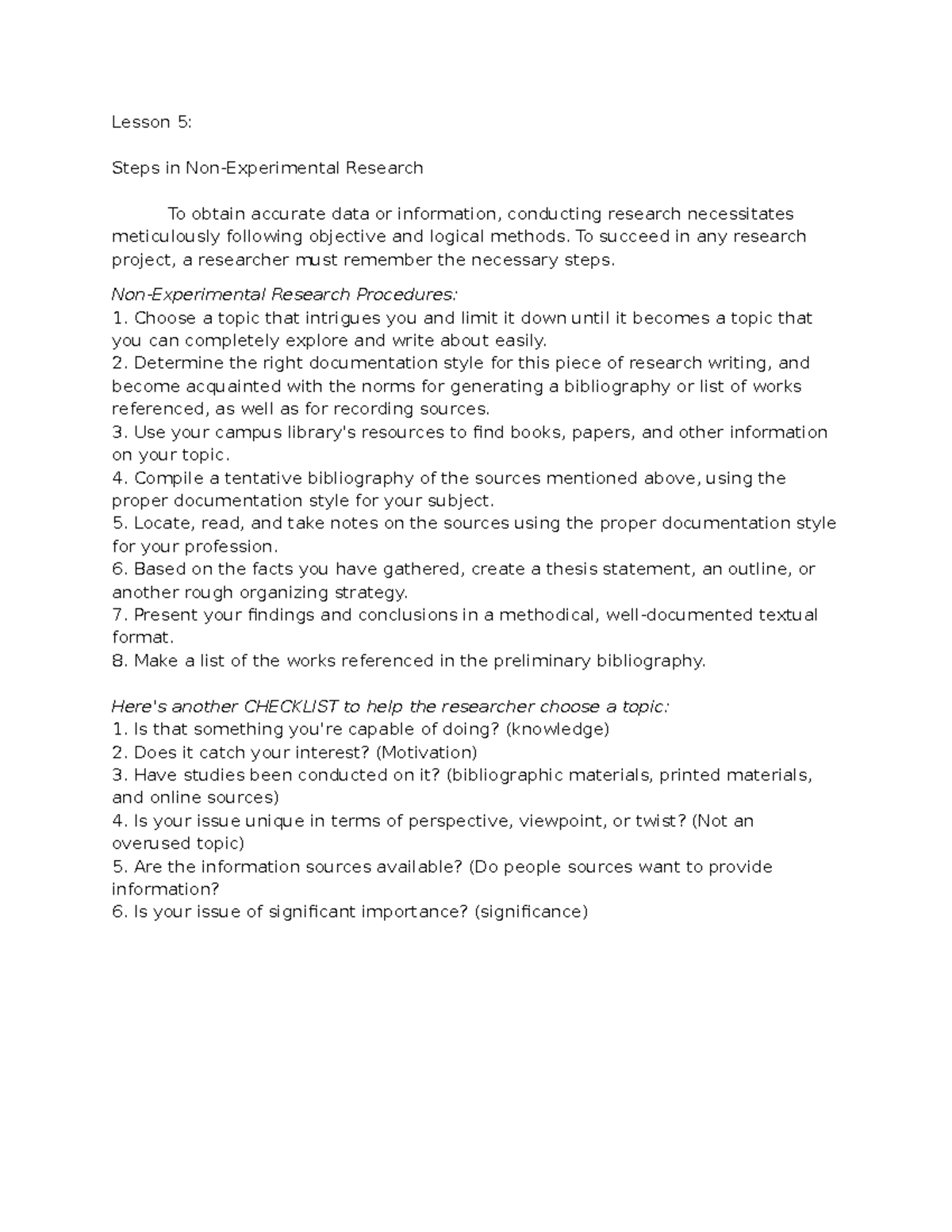 Lesson 5 Steps In Non Experimental Research To Succeed In Any lesson-5-steps-in-non-experimental-research-to-succeed-in-any