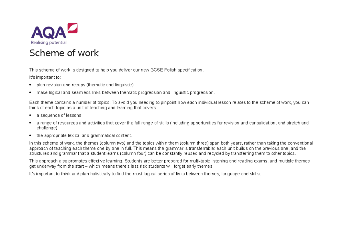 AQA-8688-SOW - Scheme of work This scheme of work is designed to help ...