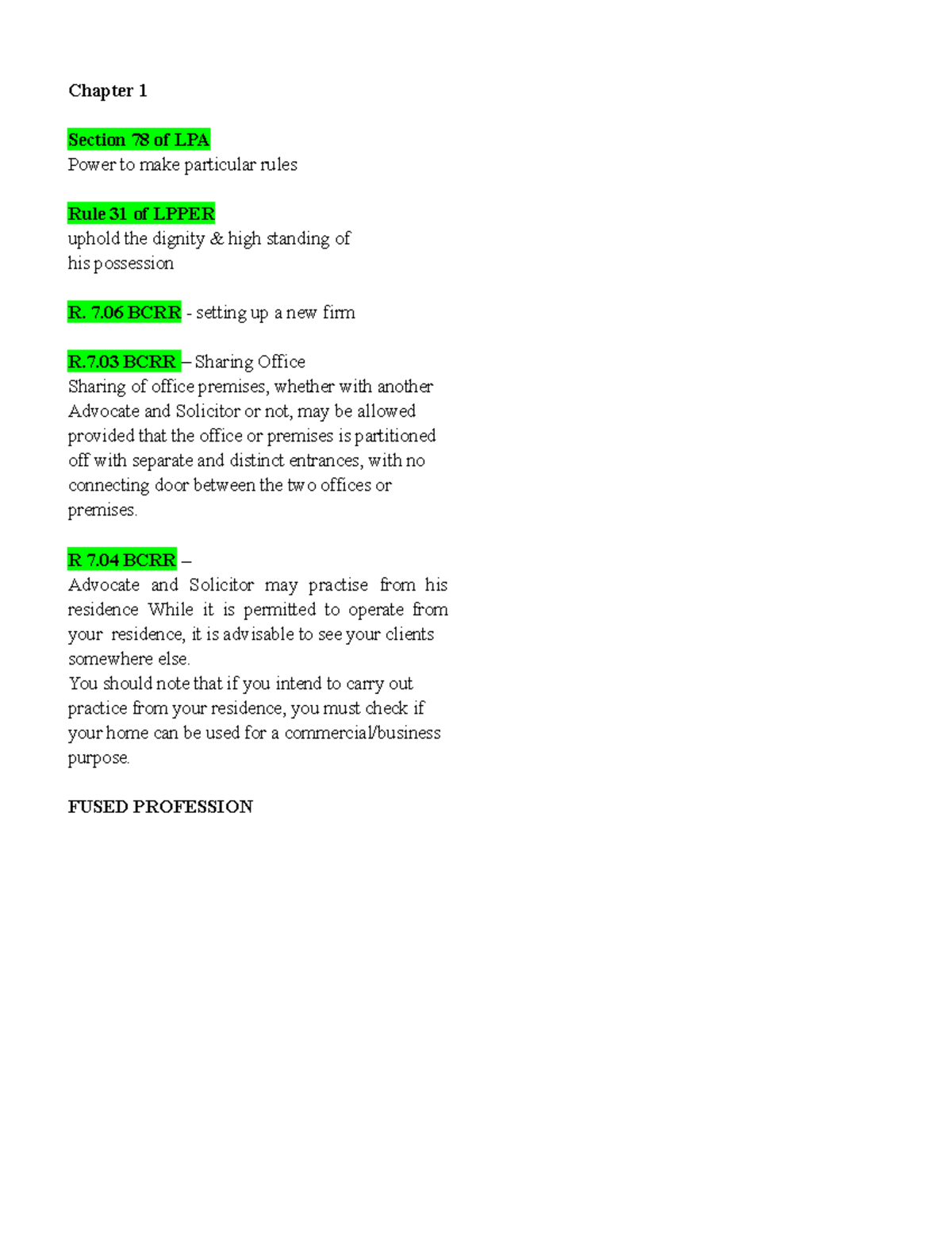 PP Final - Chapter 1 Section 78 of LPA Power to make particular rules ...