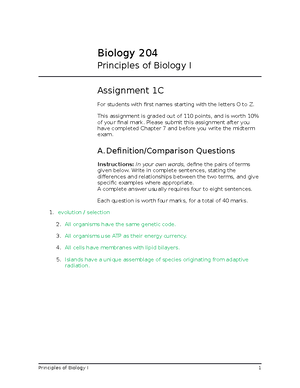 Bio #1 lab - I got 100% on this - Biology 204 Lab 1: Osmosis By ...