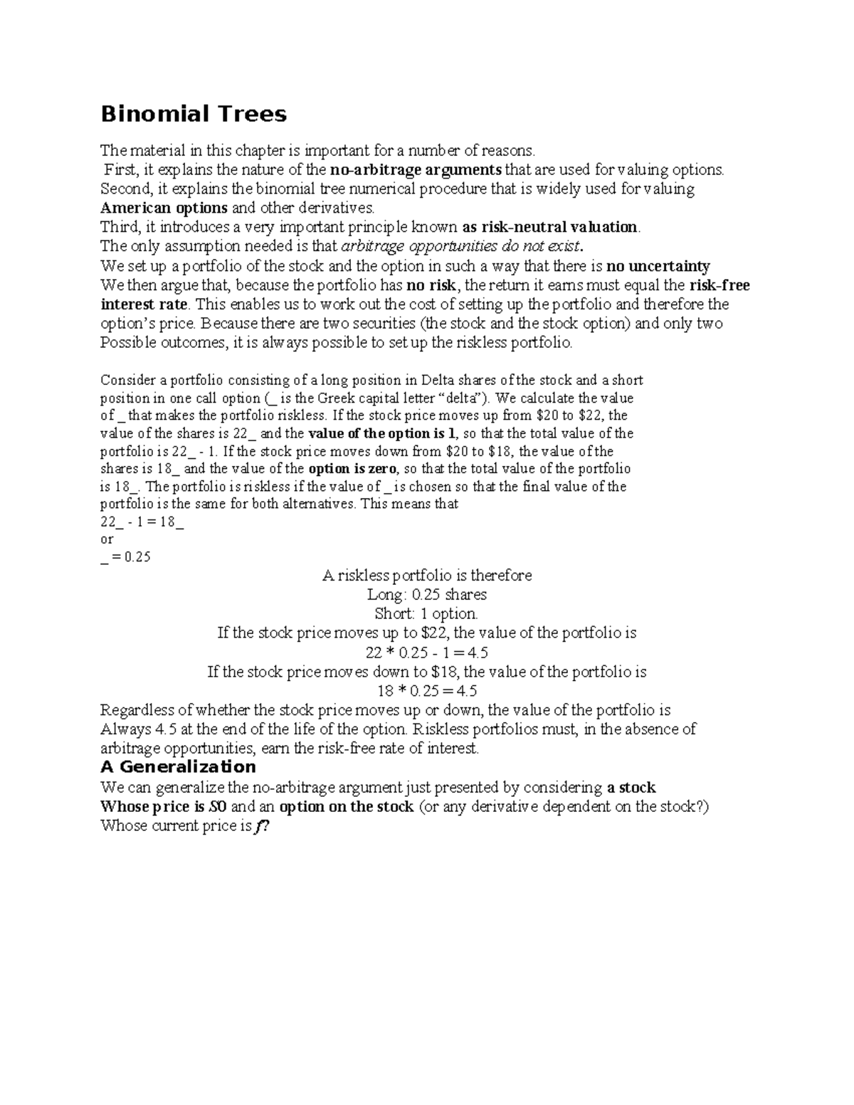 Binomial Trees - Summary Fundamentals of Accounting 1 - Binomial Trees The material in this ...