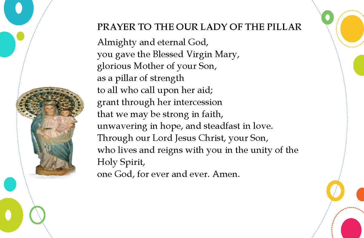 813457 - jhijmok - ####### PRAYER PRAYER TO THE OUR LADY OF THE PILLAR ...