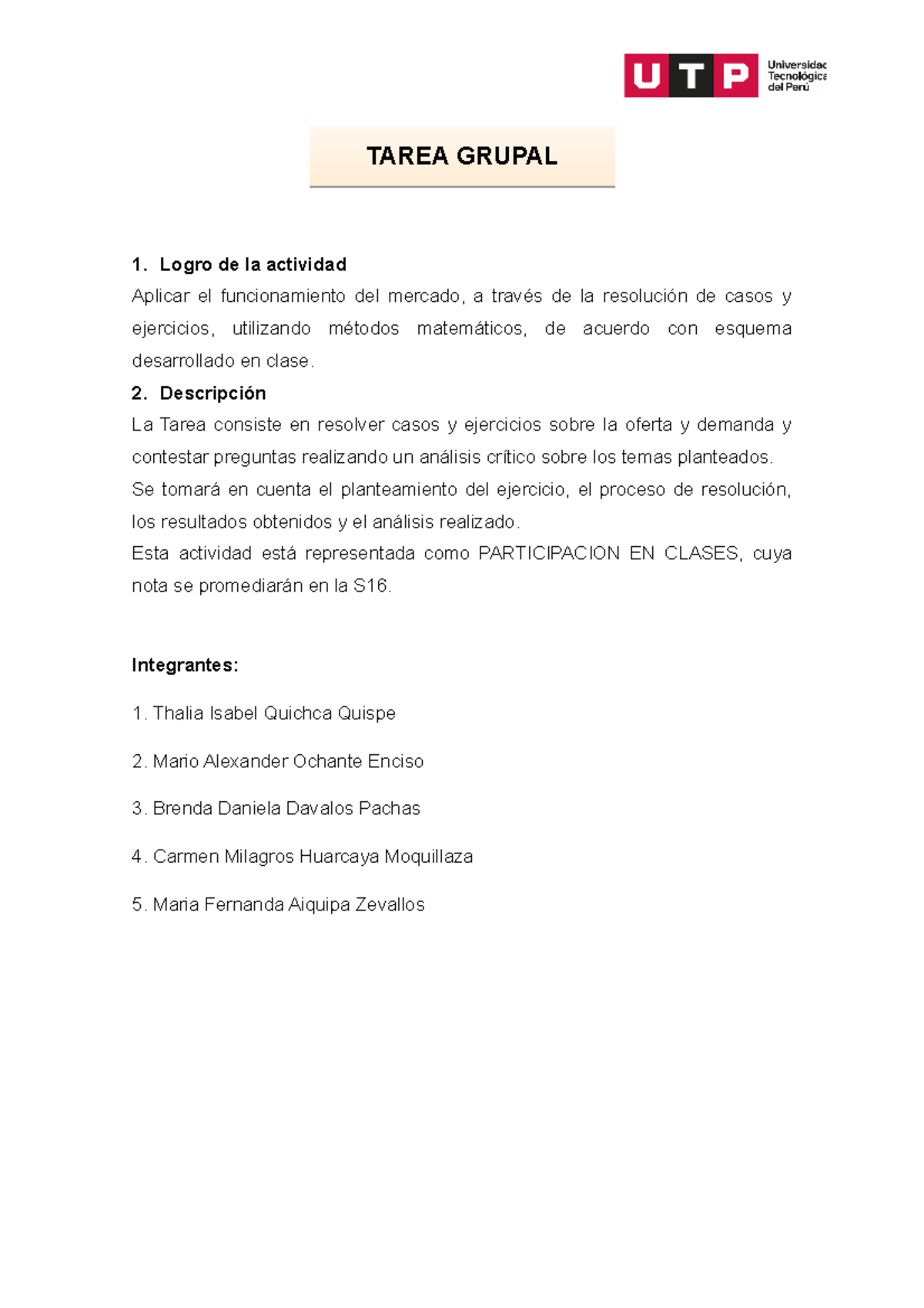 S02.s1 - Trabajo Grupal - 1. Logro de la actividad Aplicar el ...