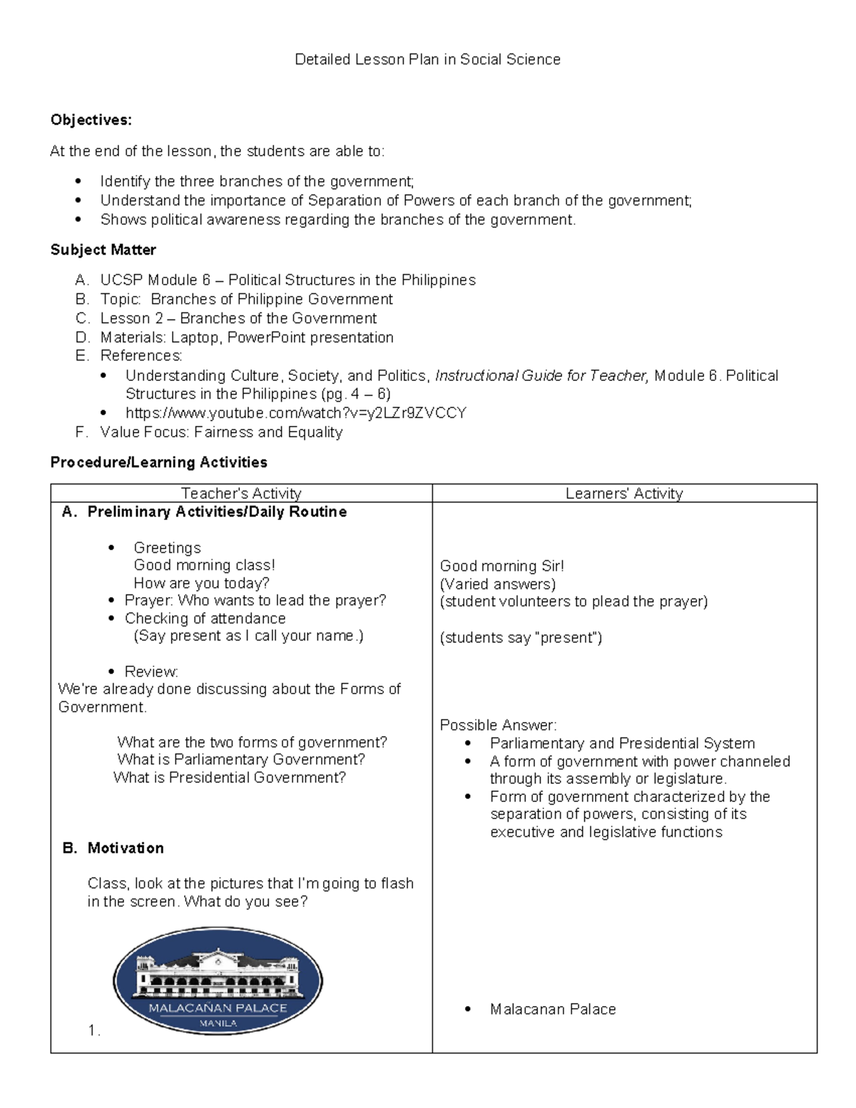 Detailed Lesson Plan in Social Science - Detailed Lesson Plan in Social ...
