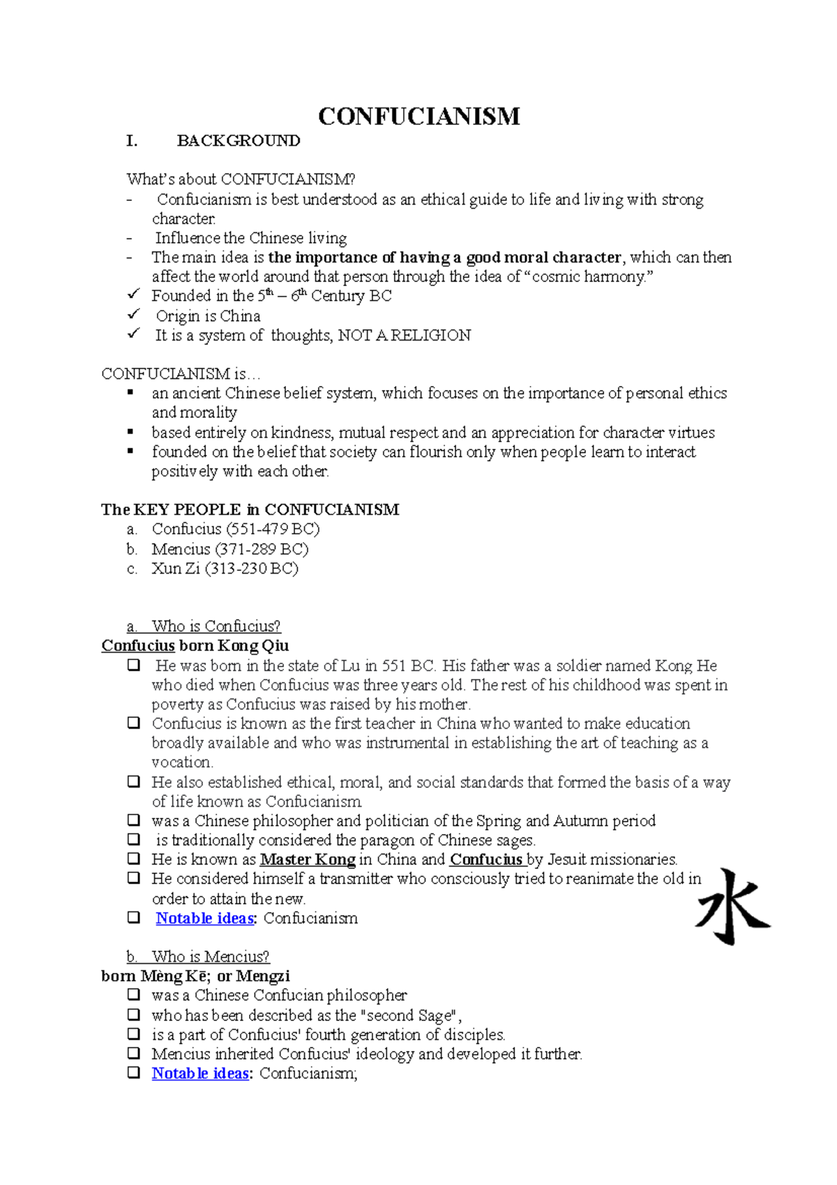 Confucianism - CONFUCIANISM I. BACKGROUND What’s about CONFUCIANISM ...