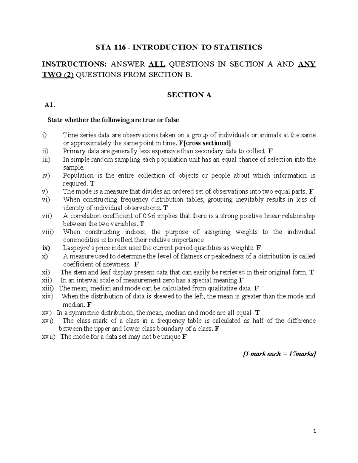 STA 116 Final Exam 2015-16 - STA 116 - INTRODUCTION TO STATISTICS ...