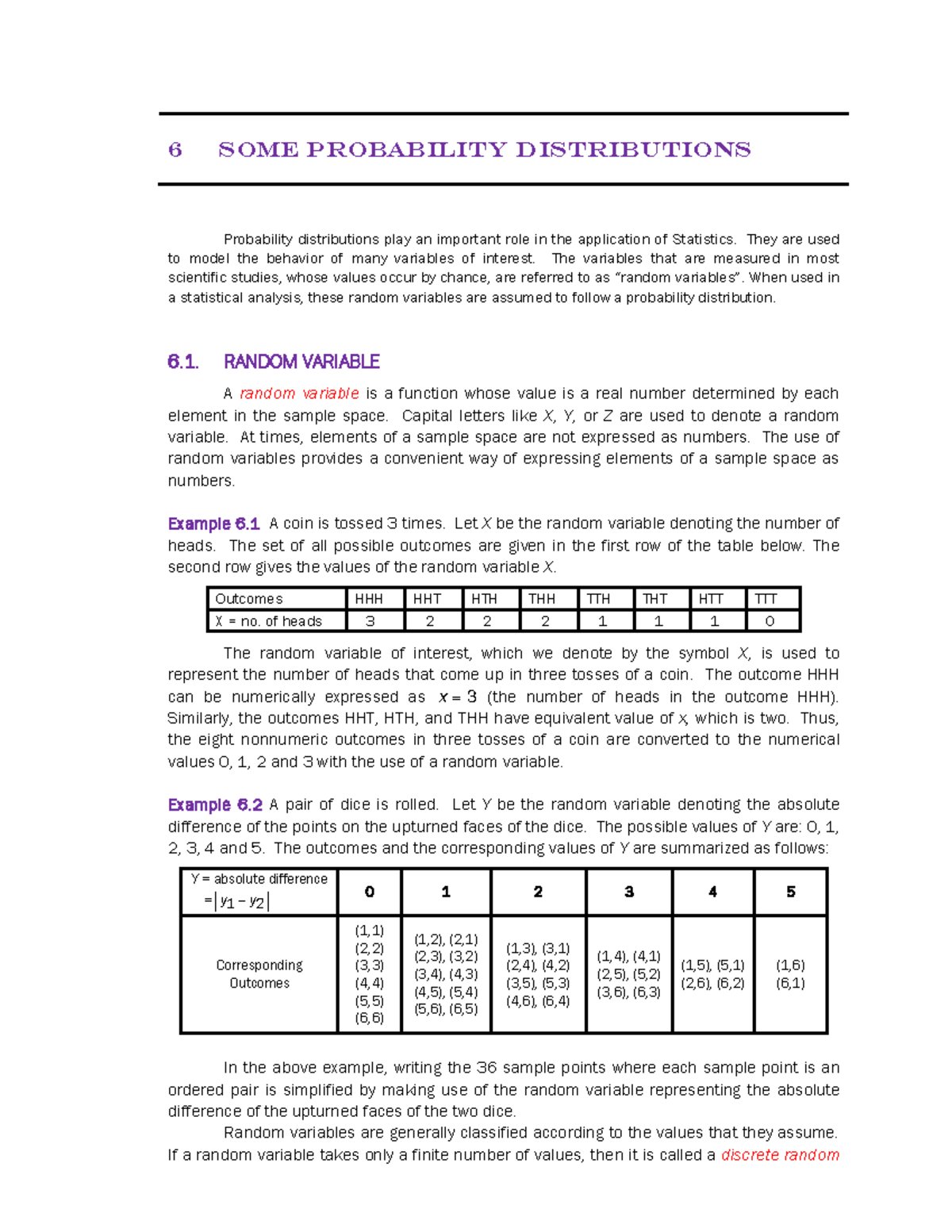 Chap6 Some Probability Distributions lecture - Probability ...