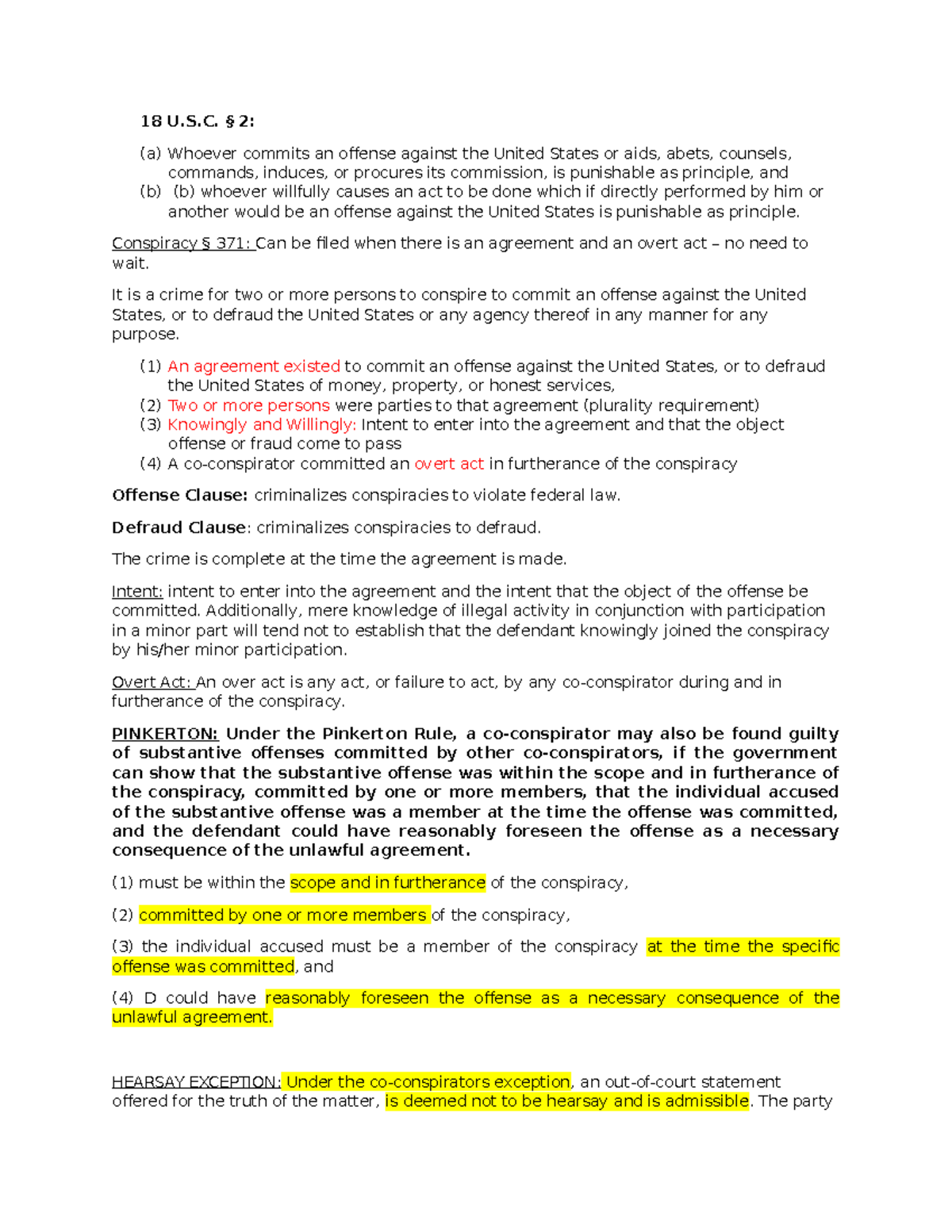 Civ Pro - Fall 2021 - 18 U.S. § 2: (a) Whoever commits an offense ...