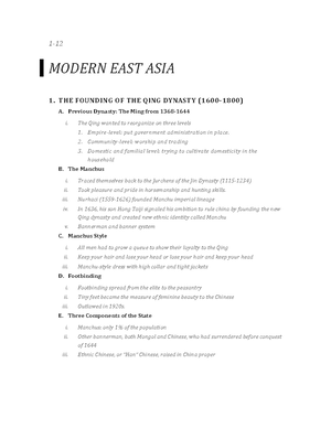 Modern East Asia Notes - 1- MODERN EAST ASIA 1. EARLY ENCOUNTERS ...