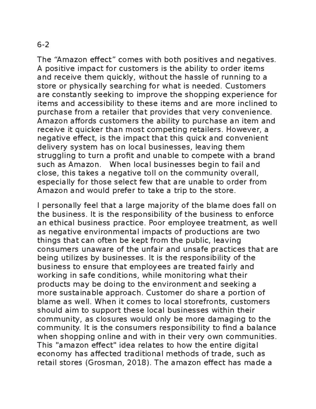 6-2 - assignments 6-2 - 6- The “Amazon effect” comes with both ...