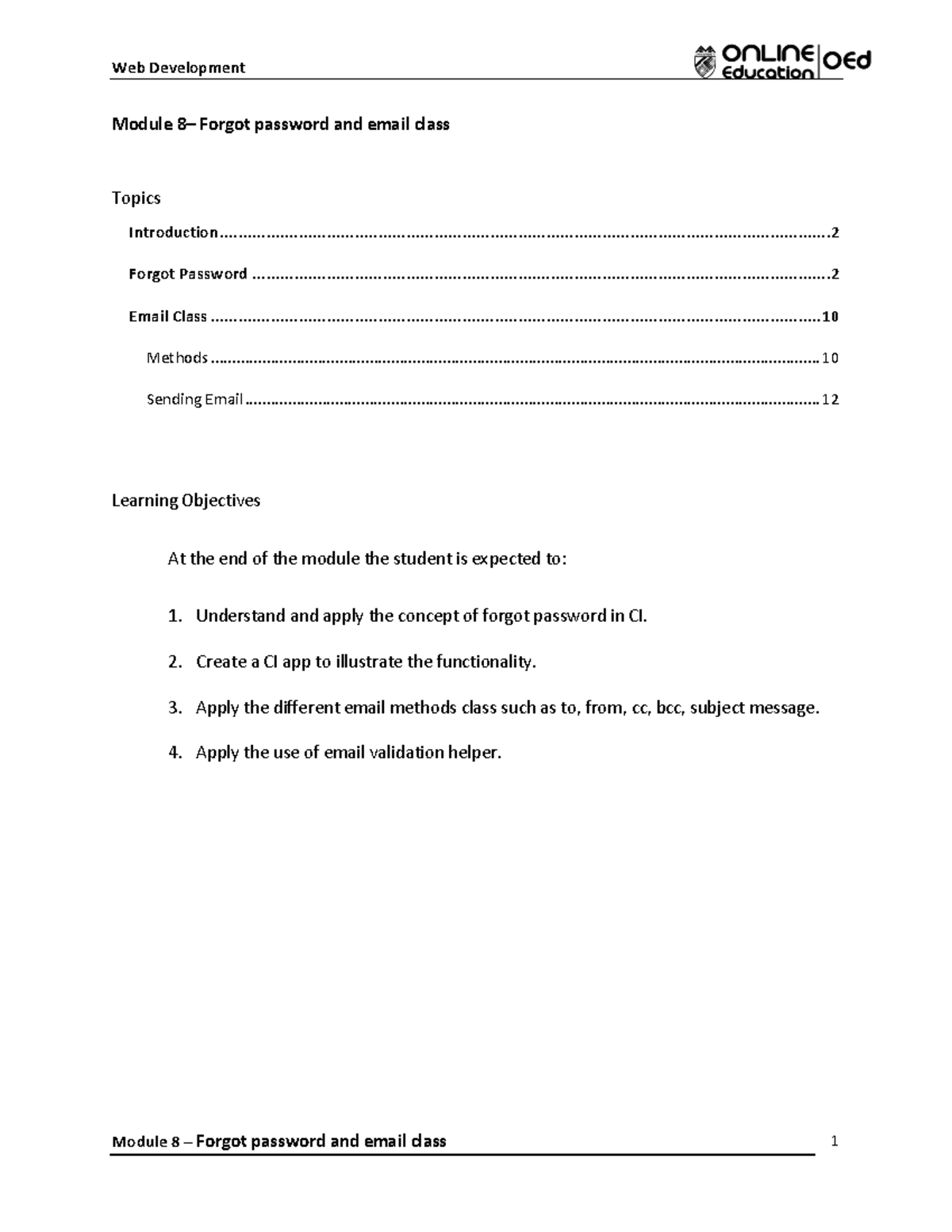W5 Register - Module 2 - notes - Module 8 – Forgot password and email ...