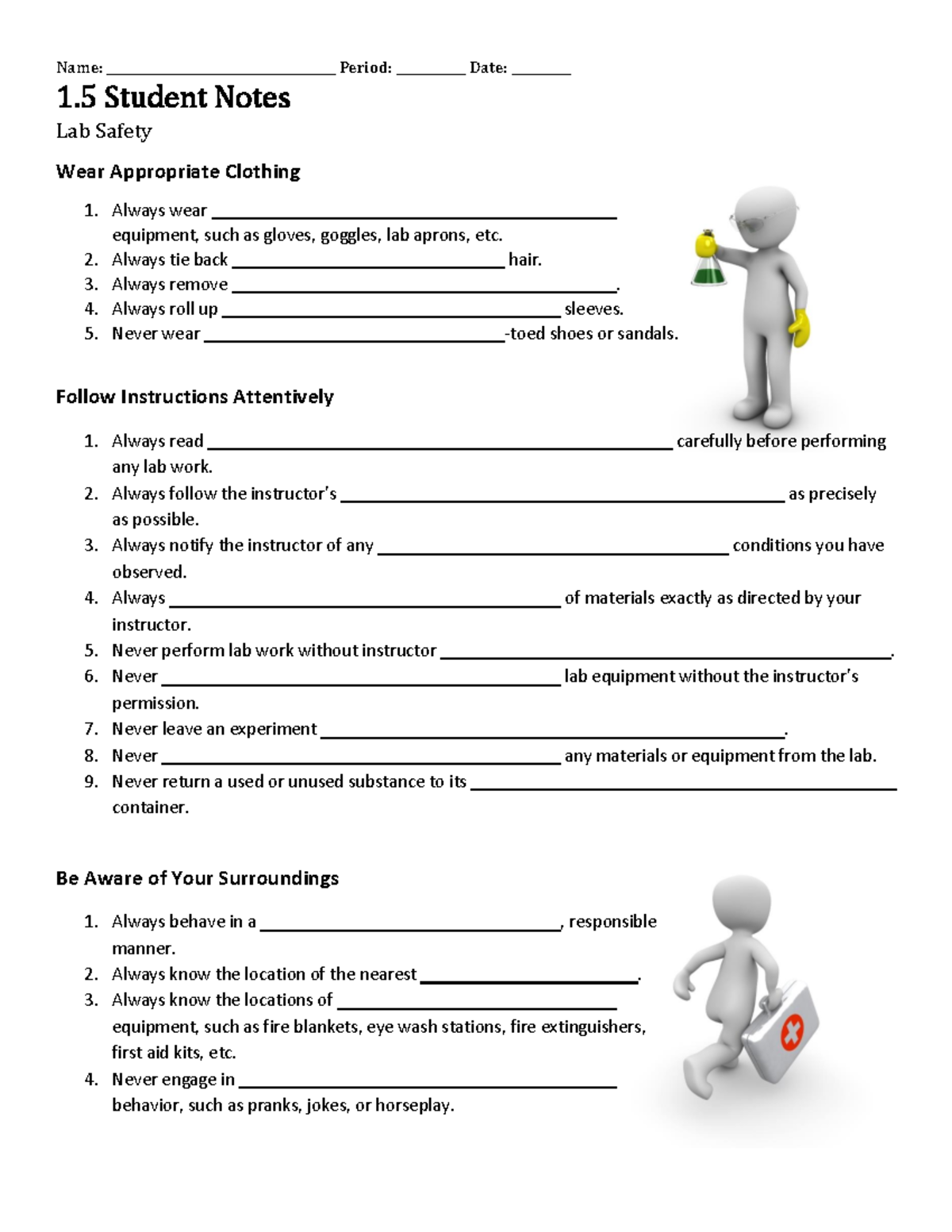 1.5 Student Notes - Lab Safety - Name ...