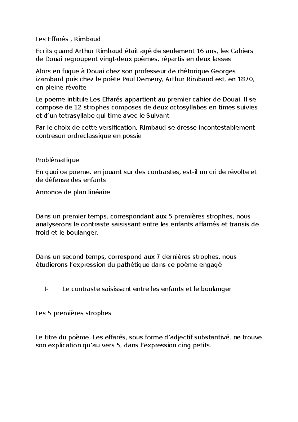 Document - ZEUB - Les Effarés , Rimbaud Ecrits quand Arthur Rimbaud ...