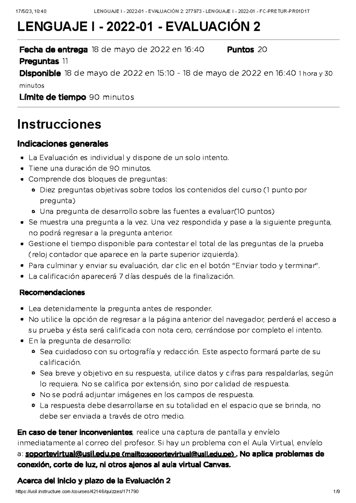 Lenguaje I - 2022-01 - Evaluación 2 277973 - Lenguaje I - 2022-01 - FC ...