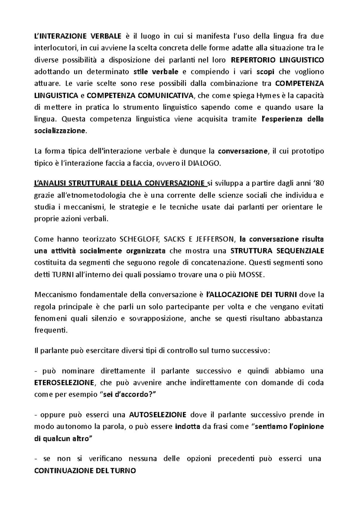 saggio schegloff sacks e jefferson - analisi della conversazione - L ...