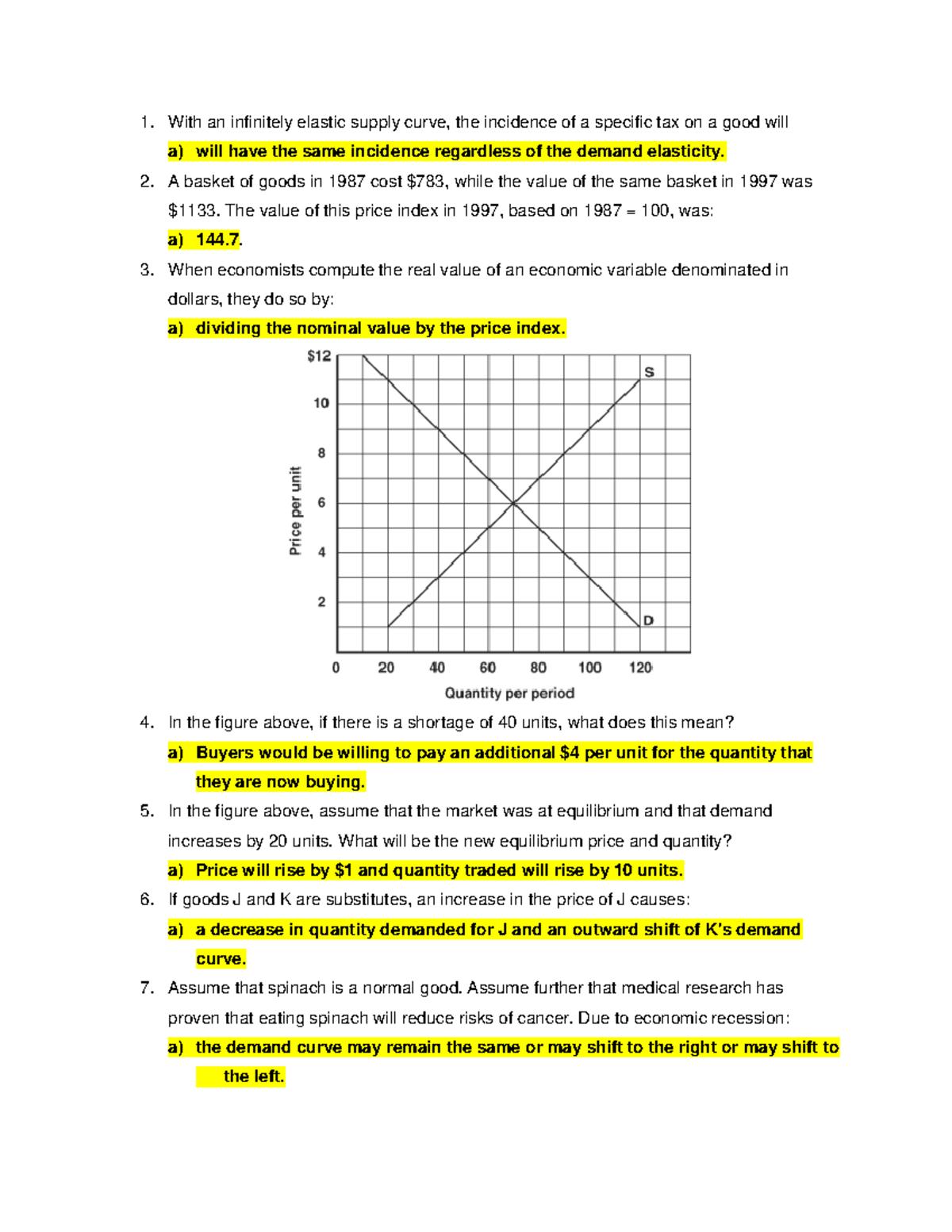Exam 2013, questions and answers - Multiple Choice - With an infinitely ...