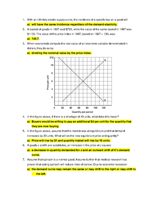 Microeconomics multiple choice questions with answers - Chapter 1 What ...