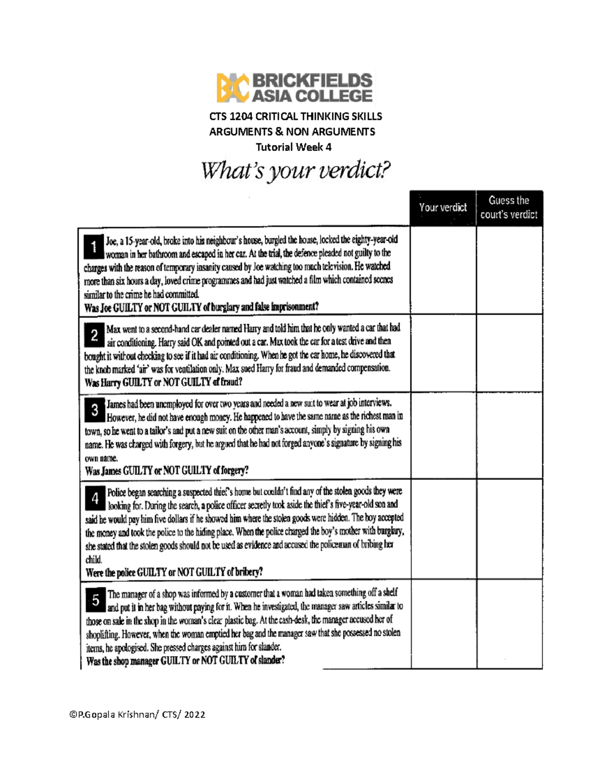 03 Tutorial Task Wk4 T 08122022 - Legal System & Methods - CTS 1204 ...