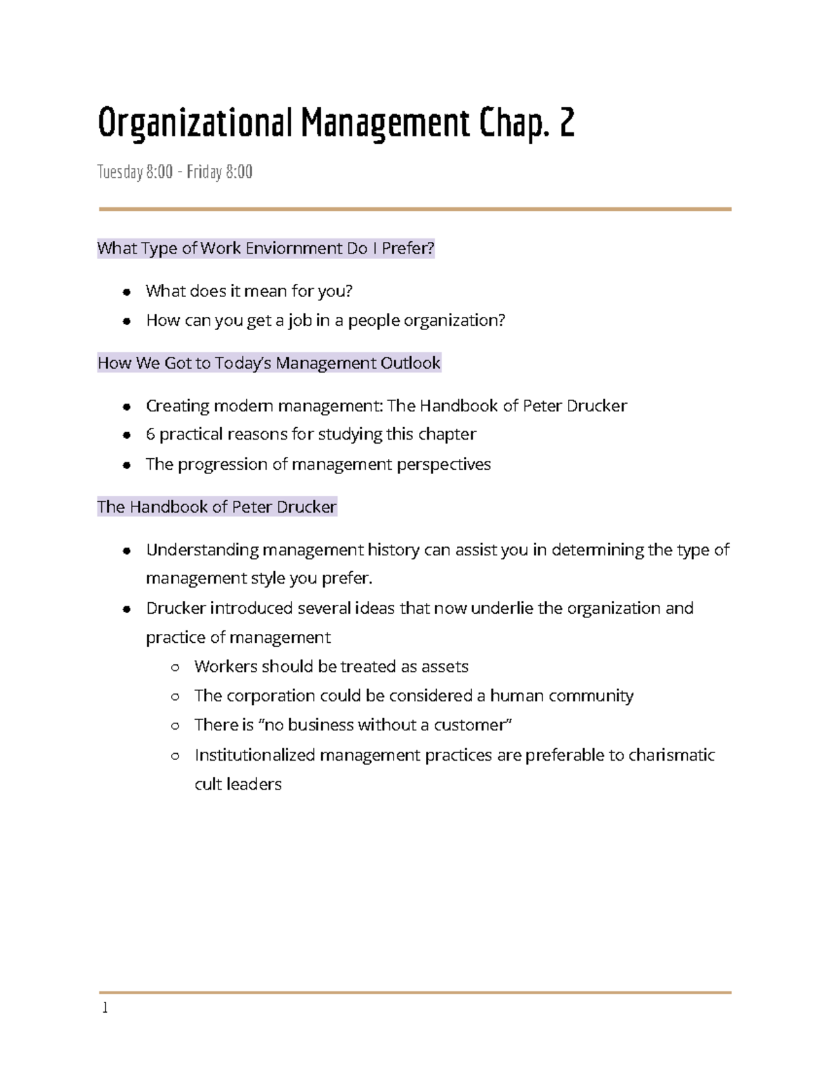 Organizational management chapter 2 notes - Organizational Management ...