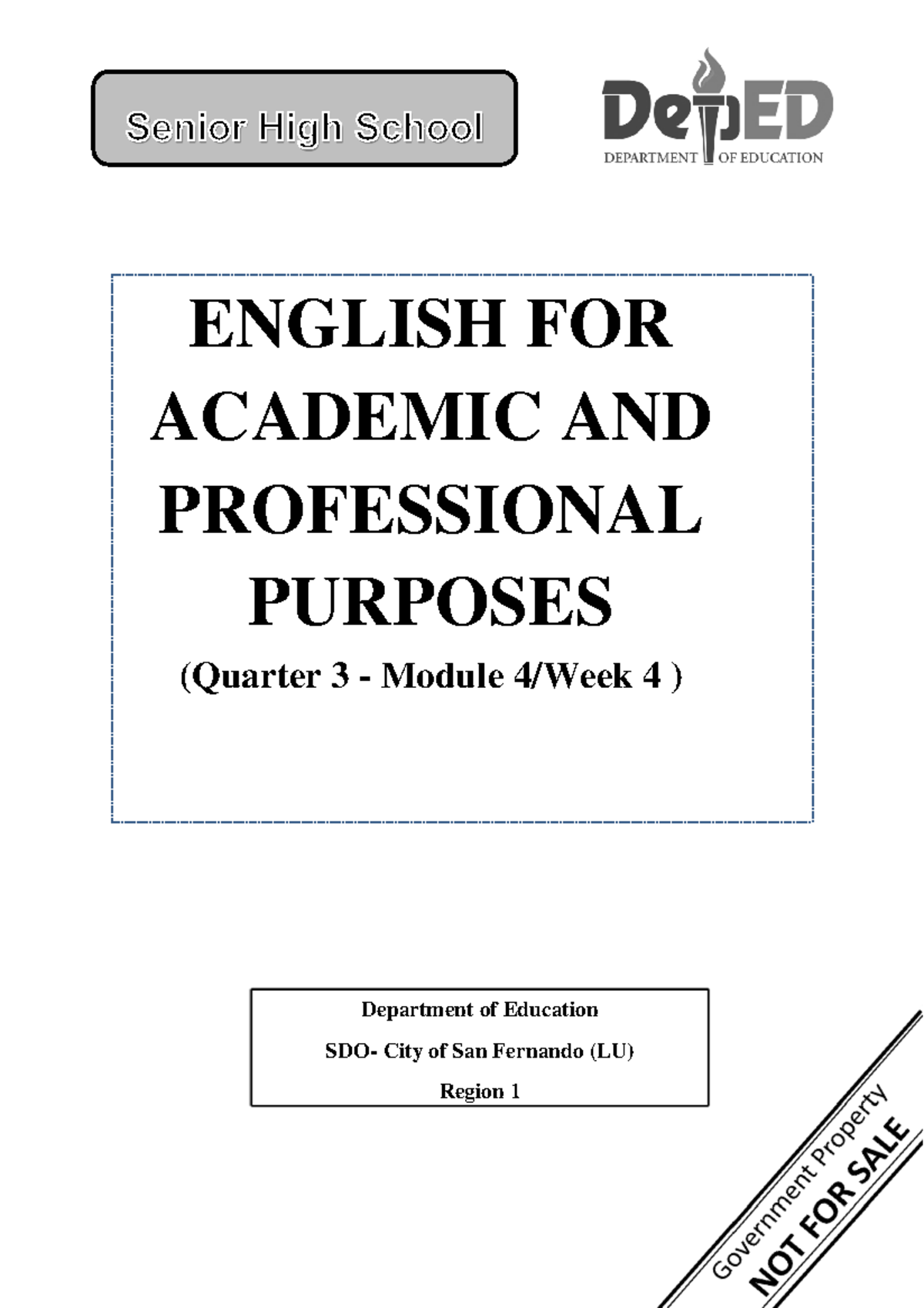 EAPP Week 4 Q3 Notes - s ENGLISH FOR ACADEMIC AND PROFESSIONAL PURPOSES ...