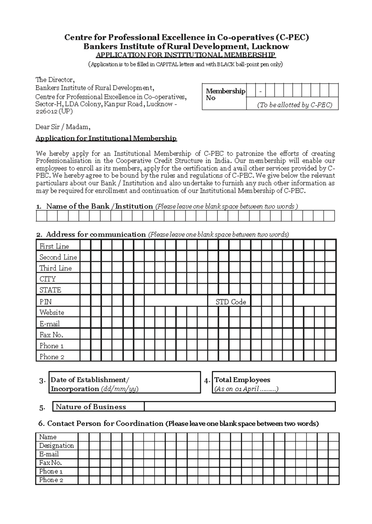 Institutional-membership-form-final- GST NEW - Centre for Professional ...
