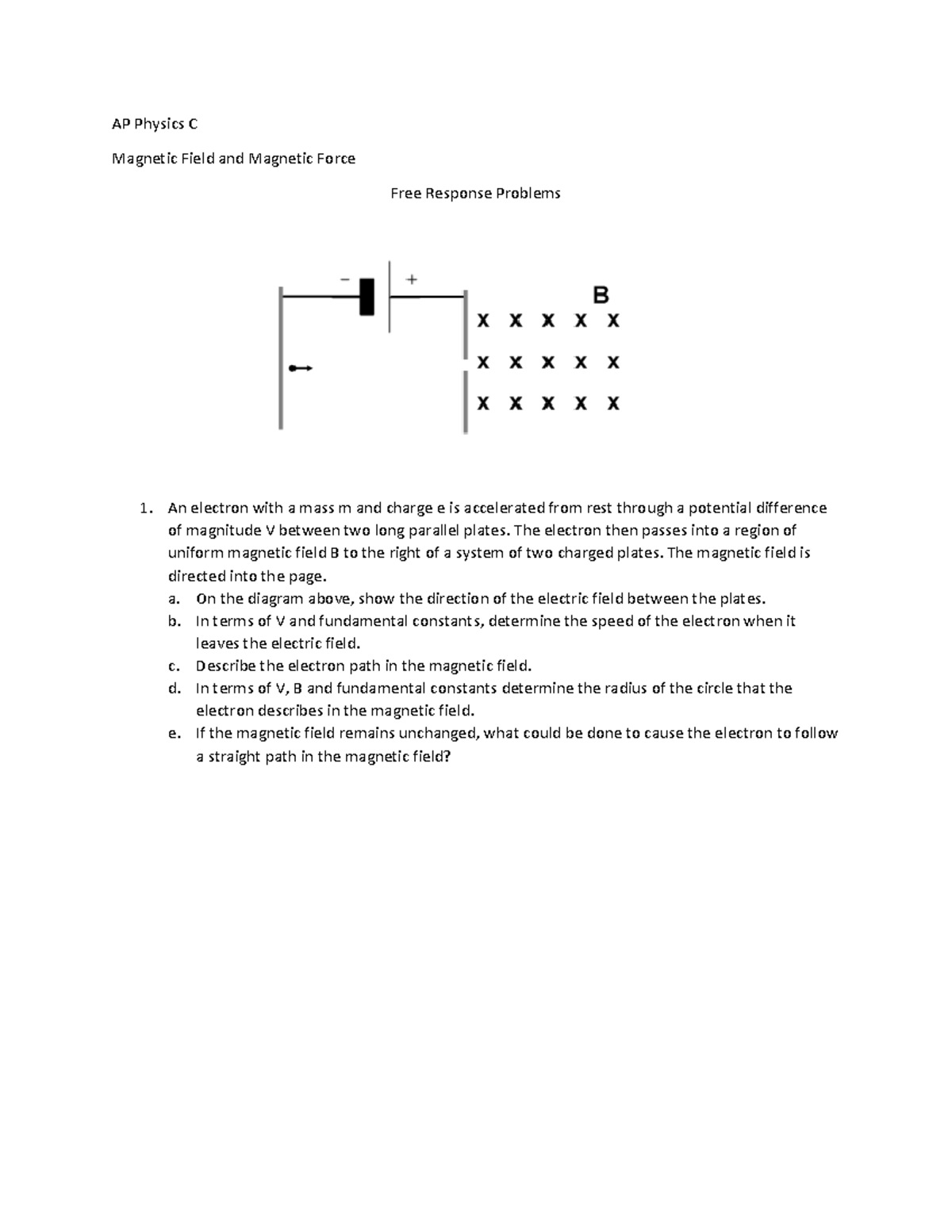 Ap-physc-em magnetic-field-and-force-free-response-problems 2018-05-09 ...