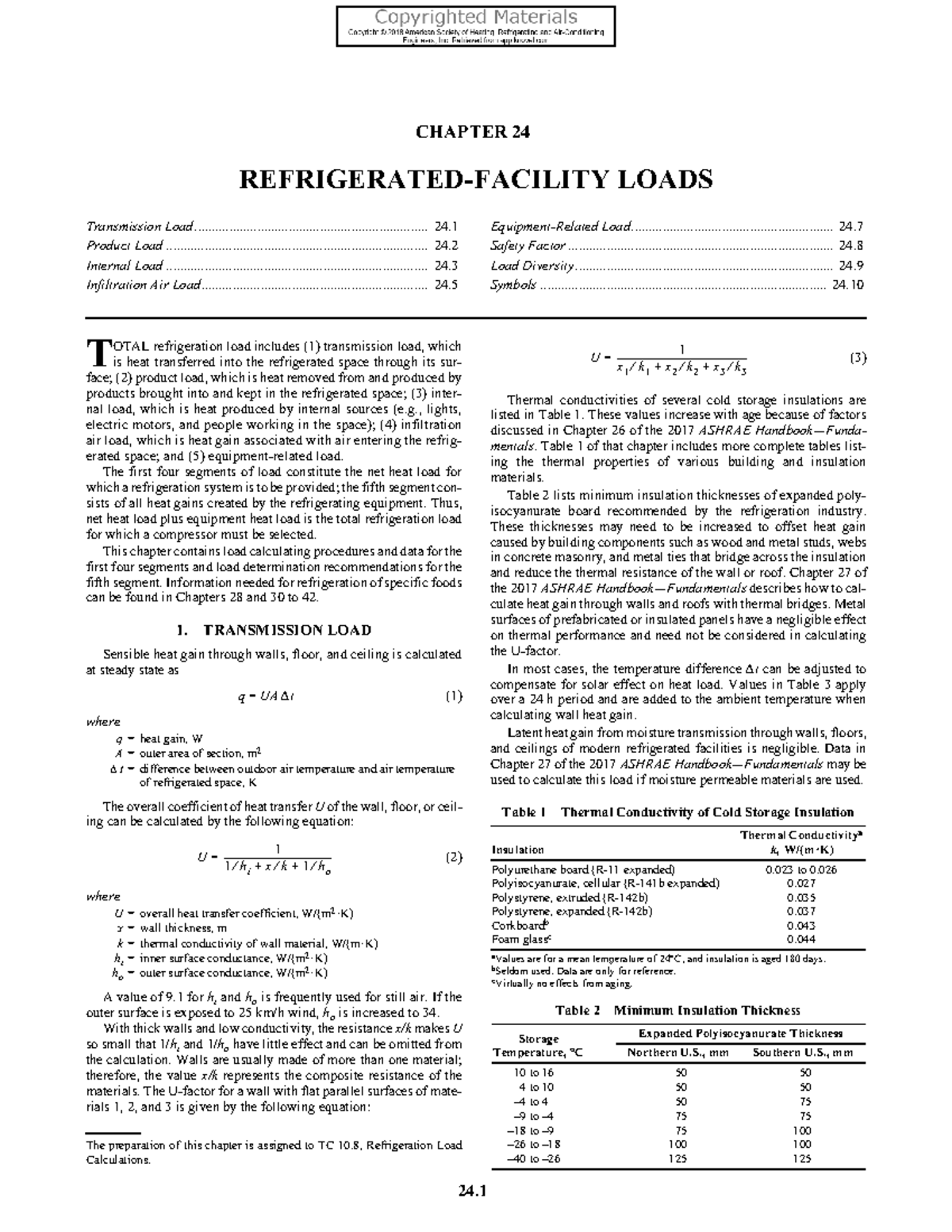 Ashrae cap 24 - 24. CHAPTER 24 REFRIGERATED-FACILITY LOADS ...