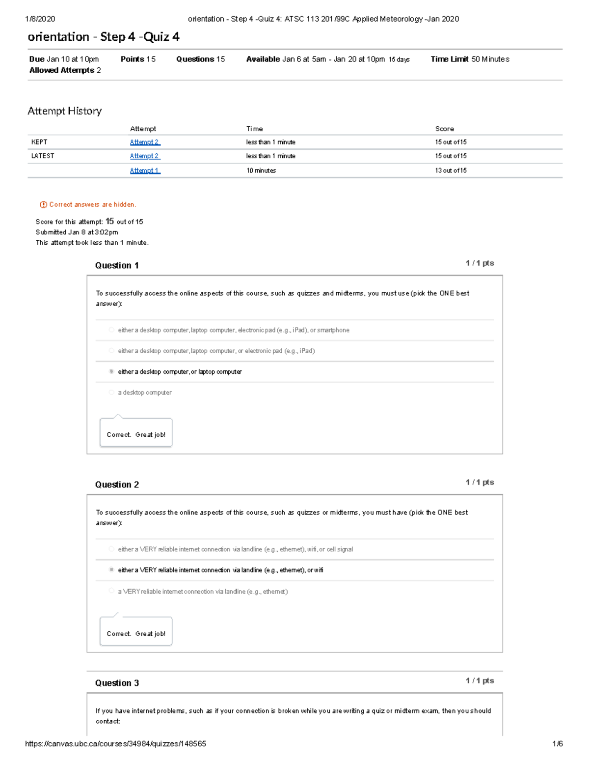 quiz sur la course d'orientation