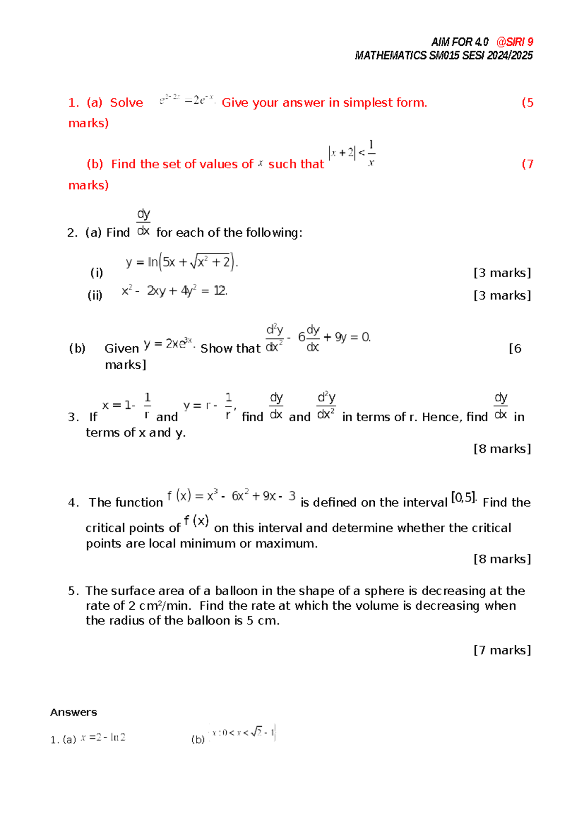 AF4.0 SIRI 9 Question - AIM FOR 4 @SIRI 9 MATHEMATICS SM015 SESI 2024 ...