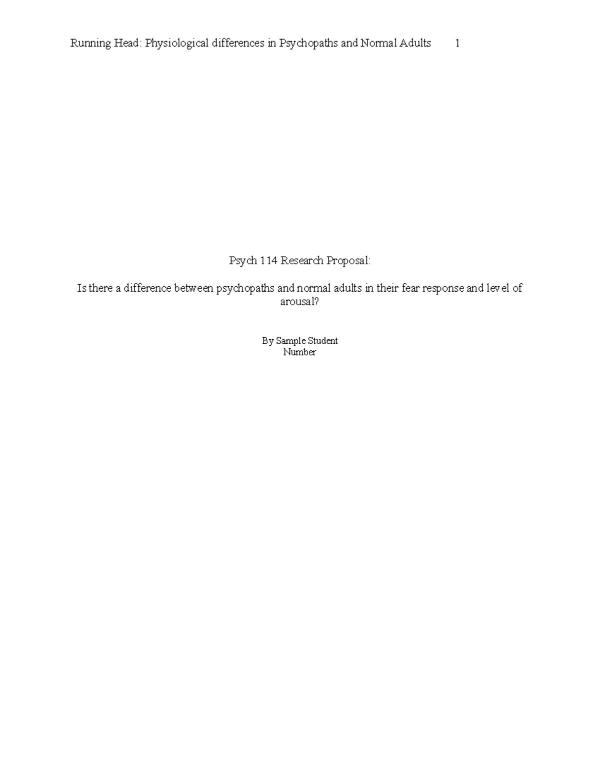 Research Proposal Template - Psych 114 Research Proposal: Is there a ...