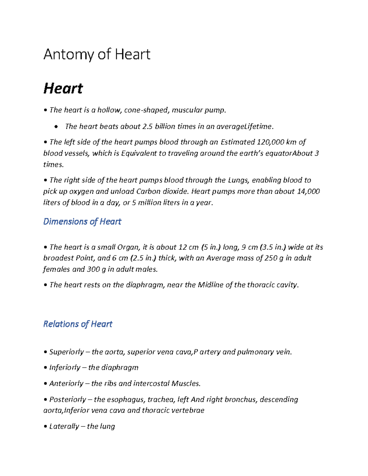 Anatomy OF Heart Short Notes Antomy Of Heart Heart The Heart Is A anatomy-of-heart-short-notes-antomy-of-heart-heart-the-heart-is-a
