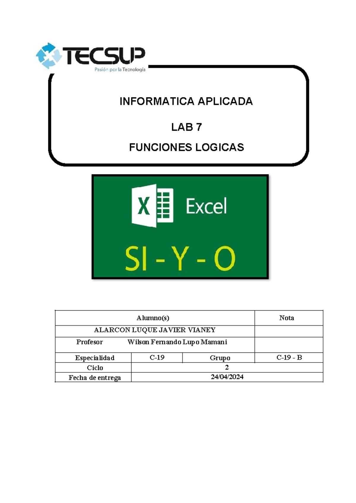 Caratula Informatica Labss - Aplicaciones de Calculo - INFORMATICA ...