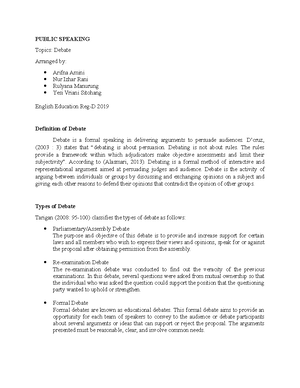 Public Speaking_Interview - PUBLIC SPEAKING Topics: Interview Arranged ...