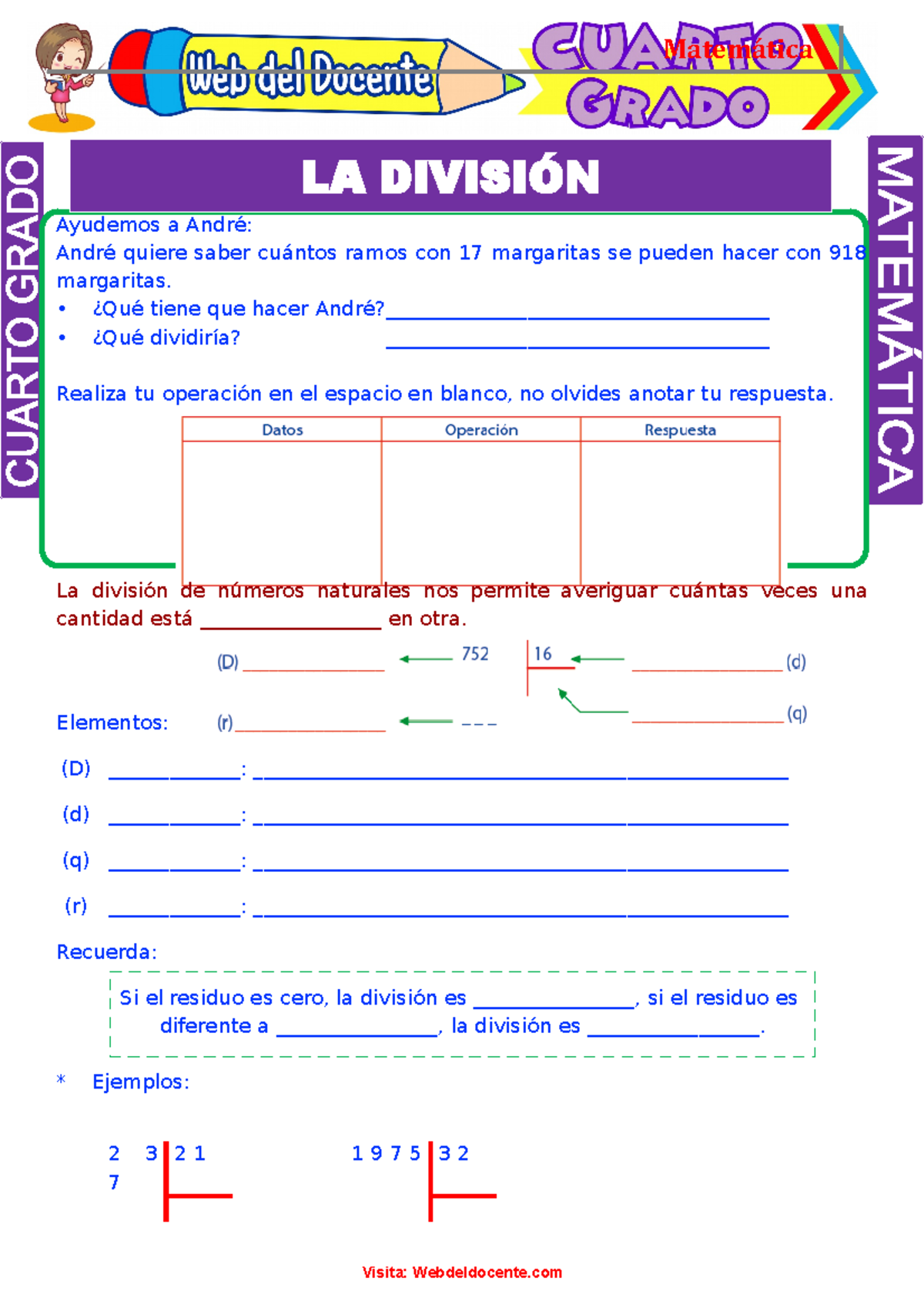 Ejercicios-de-División-para-Cuarto-Grado-de-Primaria - Ayudemos a André ...