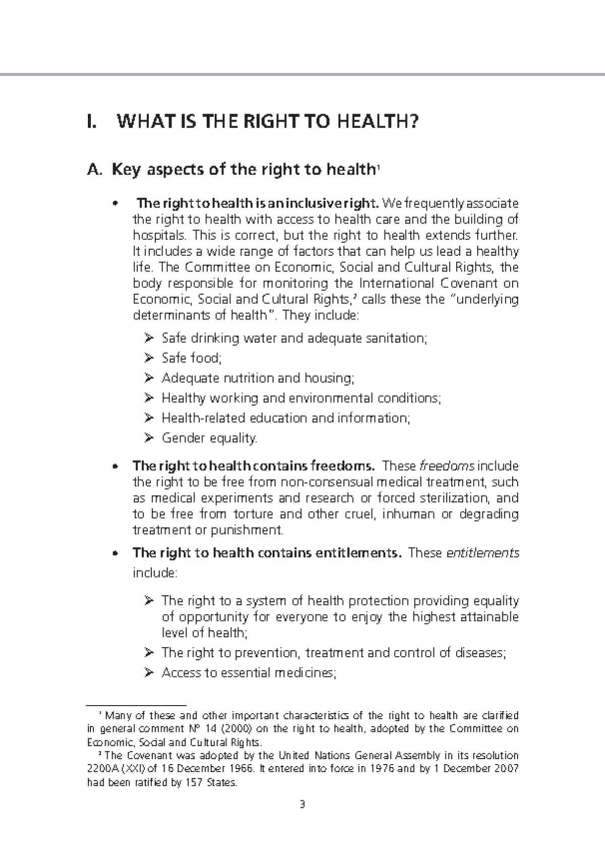 1 Health - Factsheet - I. WHAT IS THE RIGHT TO HEALTH? A. Key aspects ...