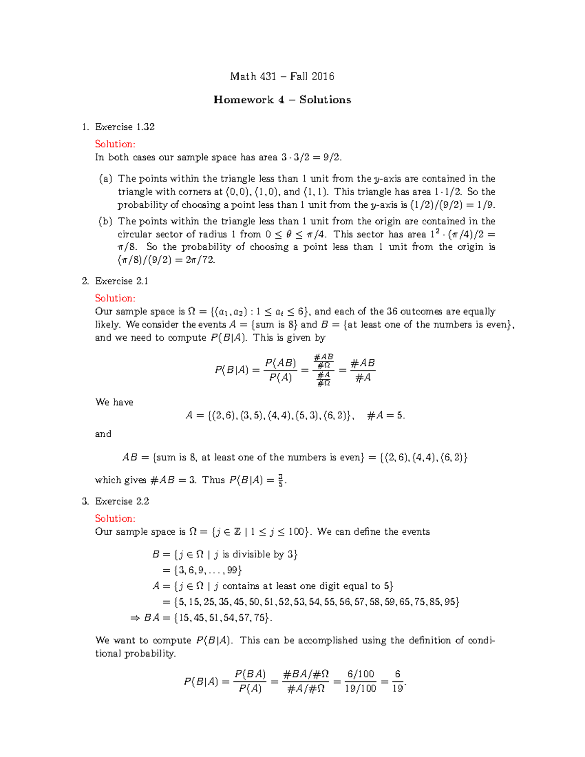 Math 431 04 solutions - Math 431 – Fall 2016 Homework 4 – Solutions ...