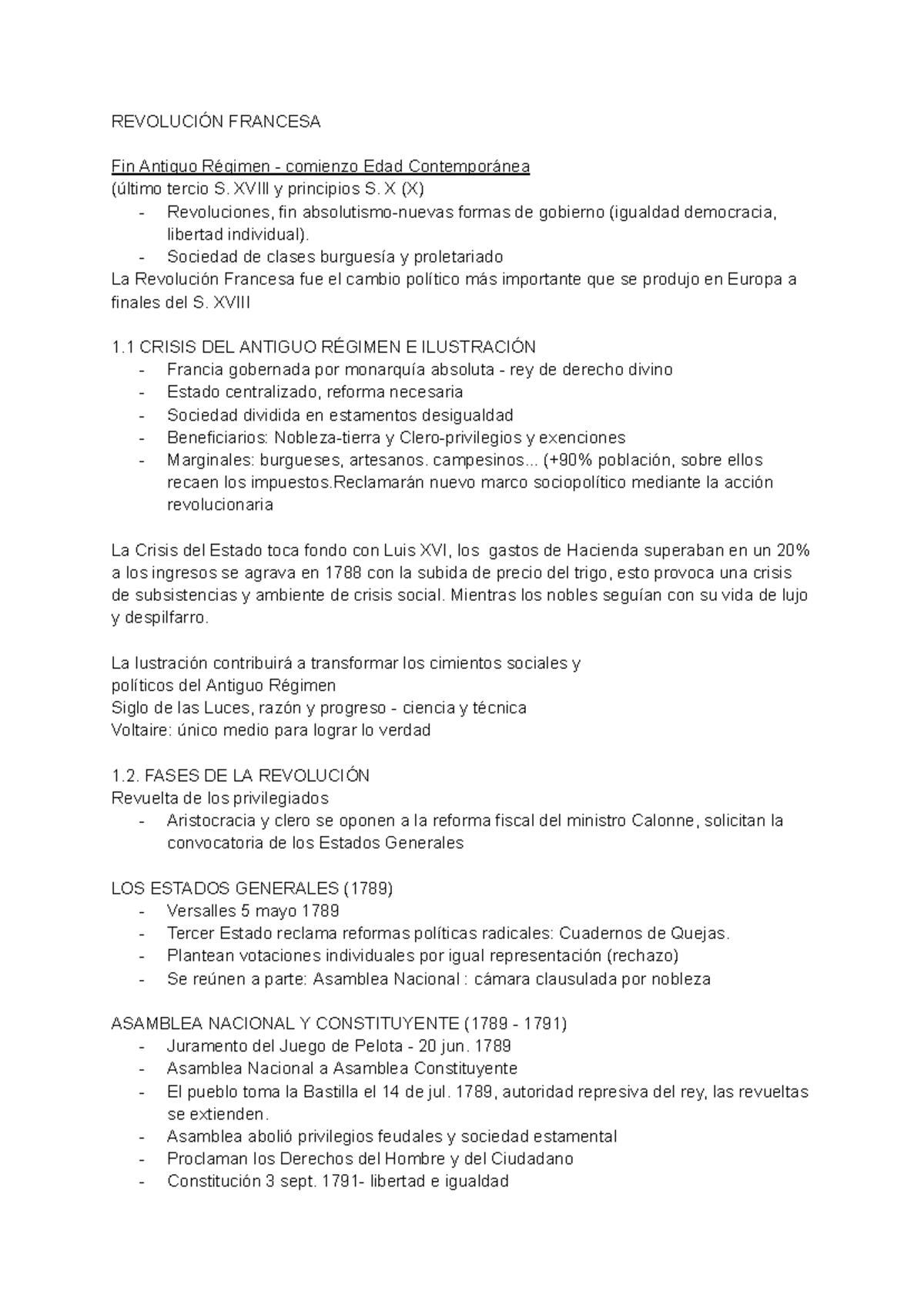 REV Francesa - REVOLUCIÓN FRANCESA Fin Antiguo Régimen - comienzo Edad ...