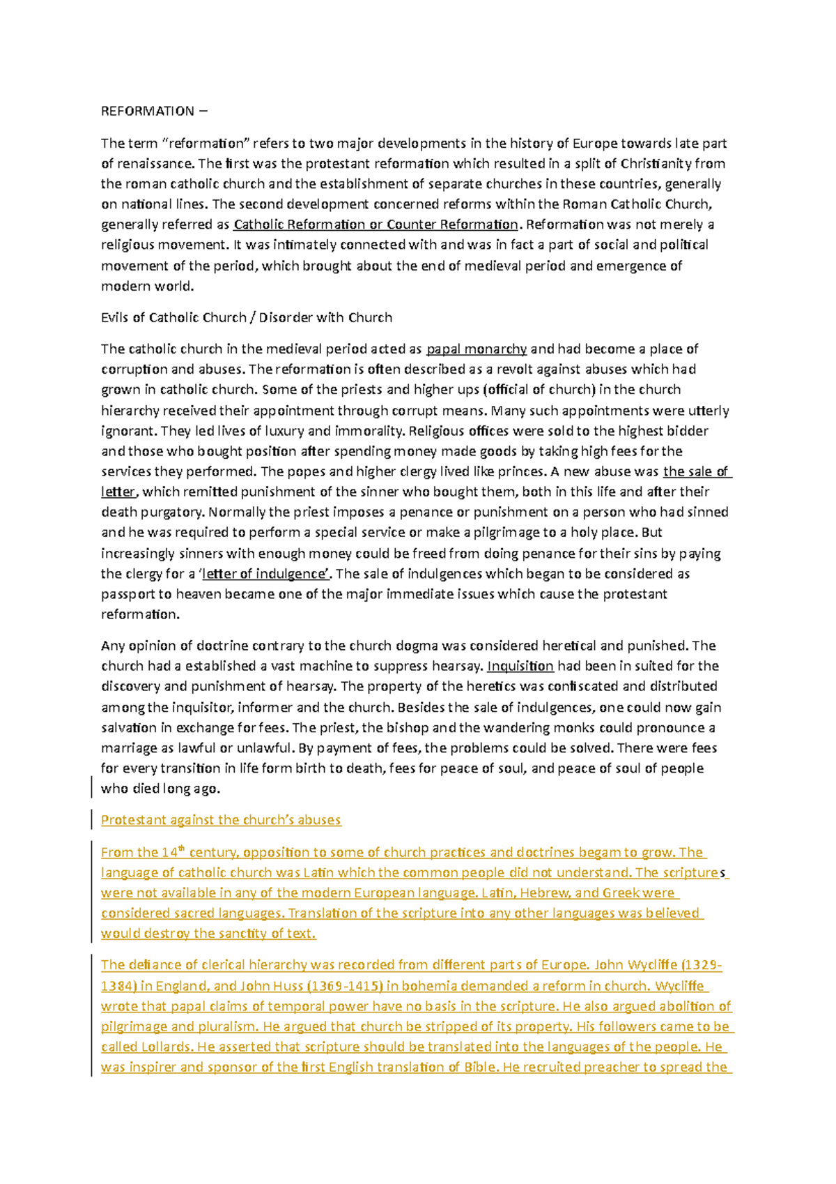 Reformation - REFORMATION – The term “reformation” refers to two major ...