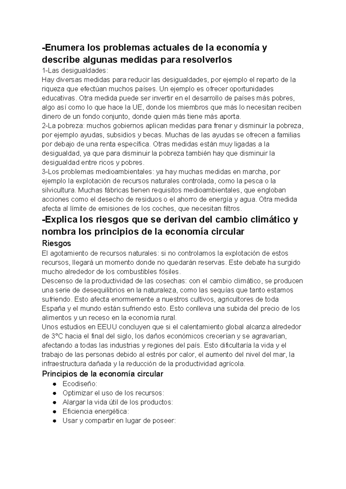 Ejercicios Economía-Tema 16 -Enumera los problemas actuales de la ...