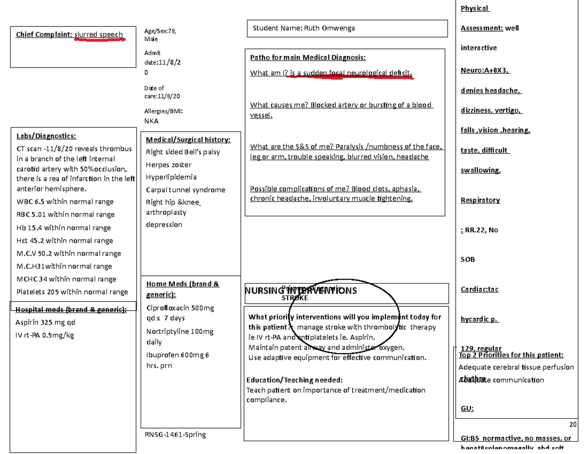 Case study Concept map template 12 - NR-281 - Chamberlain University ...