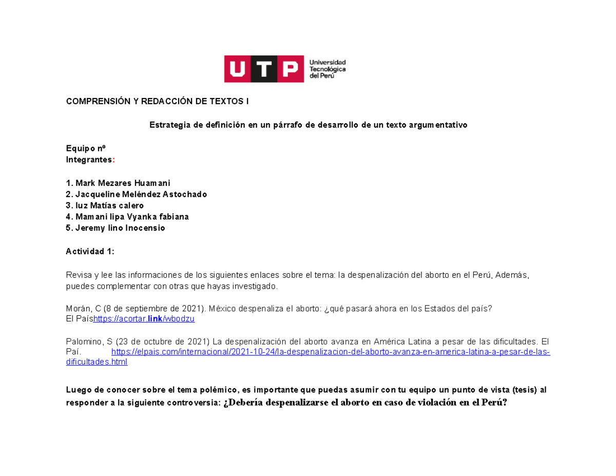 Grupo 3 Semana 08 - Tarea - Aplicando la estrategia de definición ...