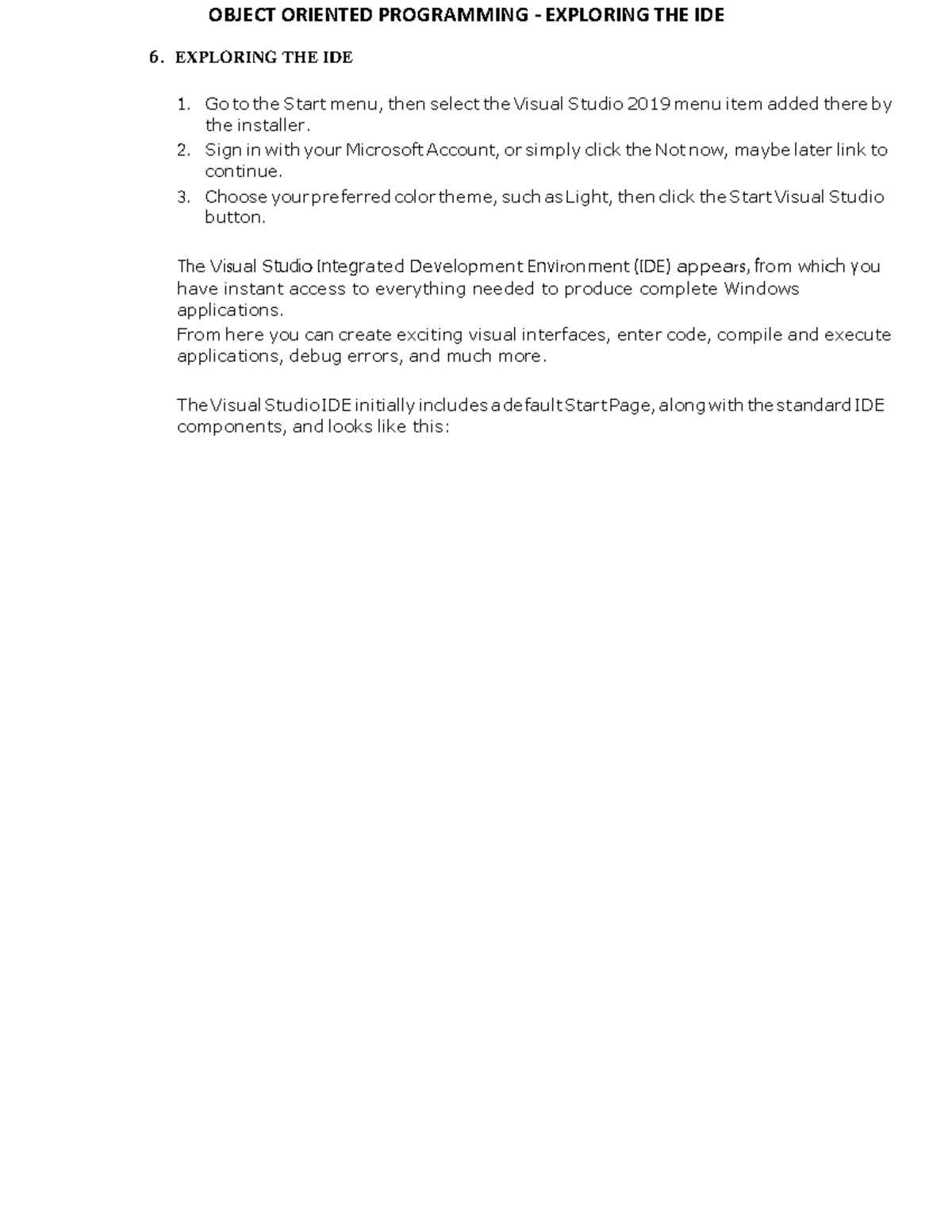 Object Oriented Programming Exploring The Ide Object Oriented Programming Exploring The 8320