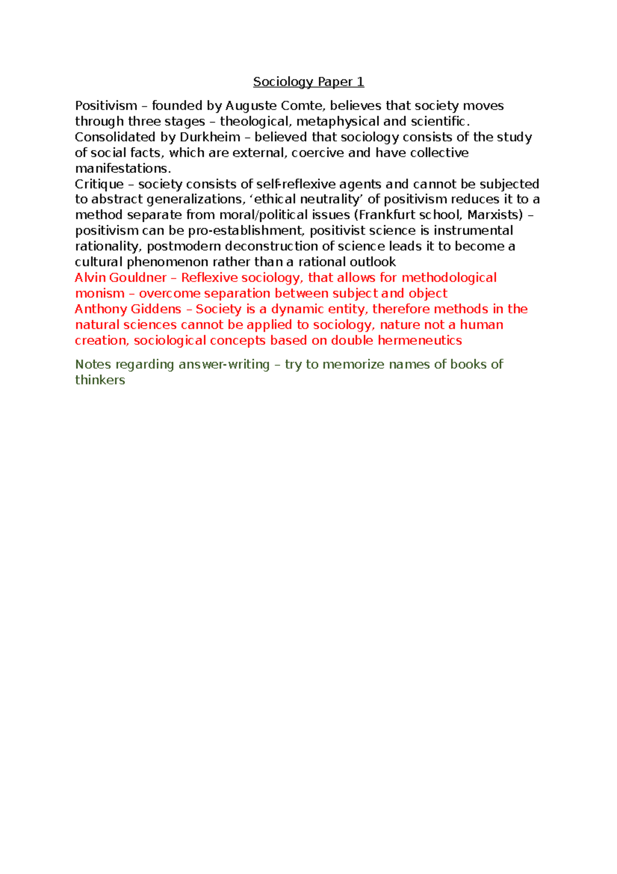 Sociology Paper 1 - BA. Honours English - Delhi University - Studocu