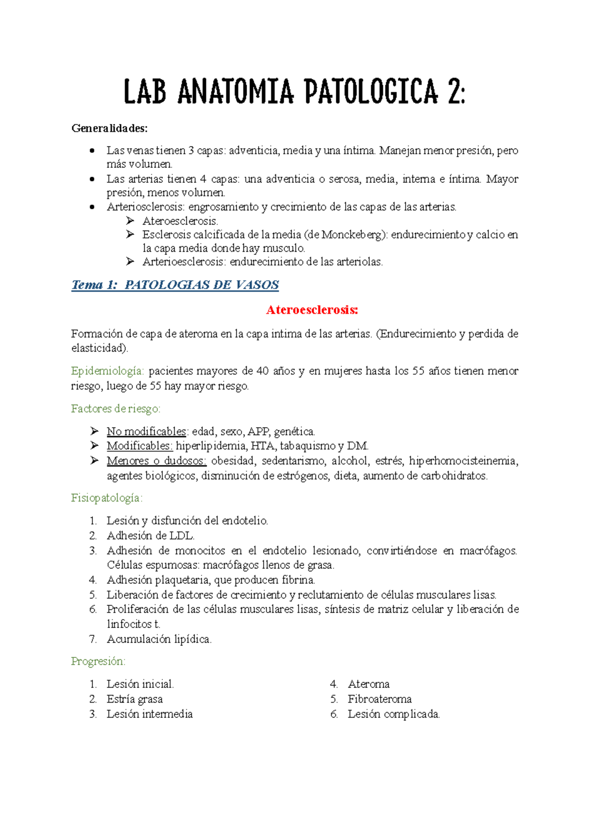 LAB Anatomia Patologica 2- Parte 1 - LAB ANATOMIA PATOLOGICA 2 ...