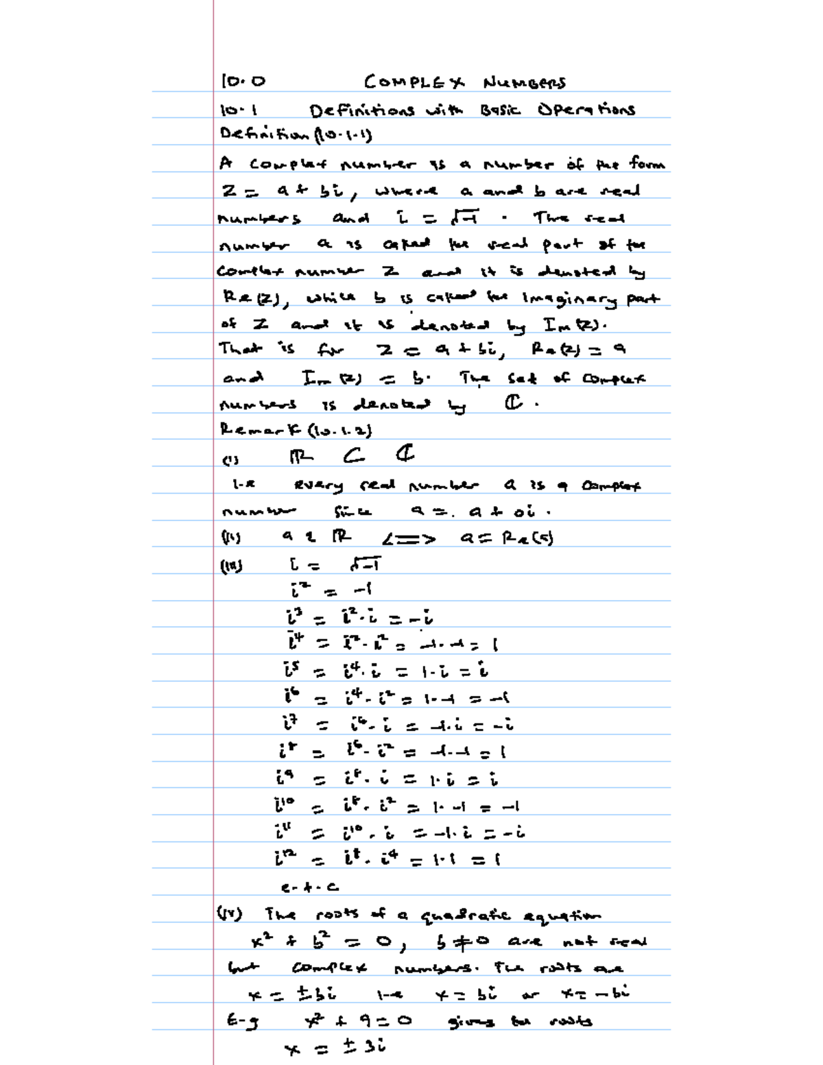 Complex Numbers - MATH141 - Studocu