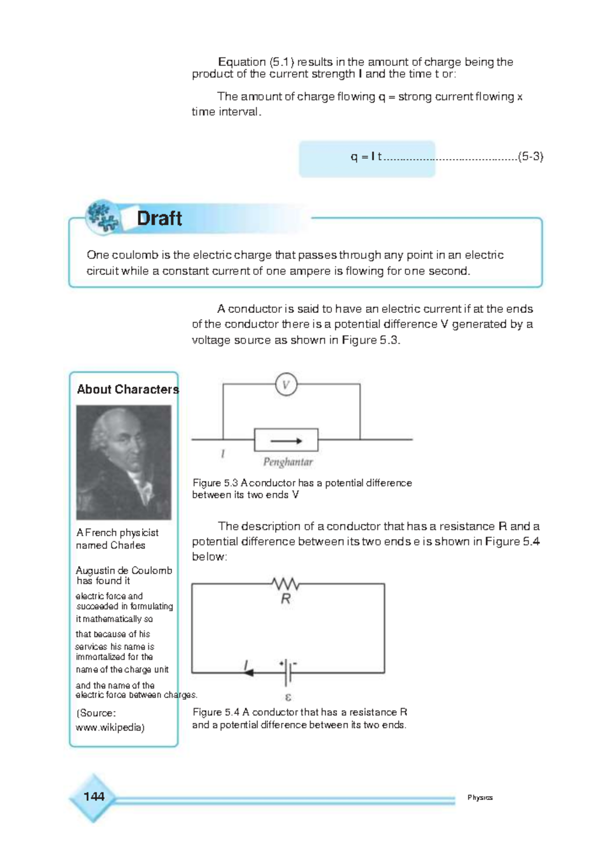 Physics lecture code 9 - Equation (5) results in the amount of charge ...