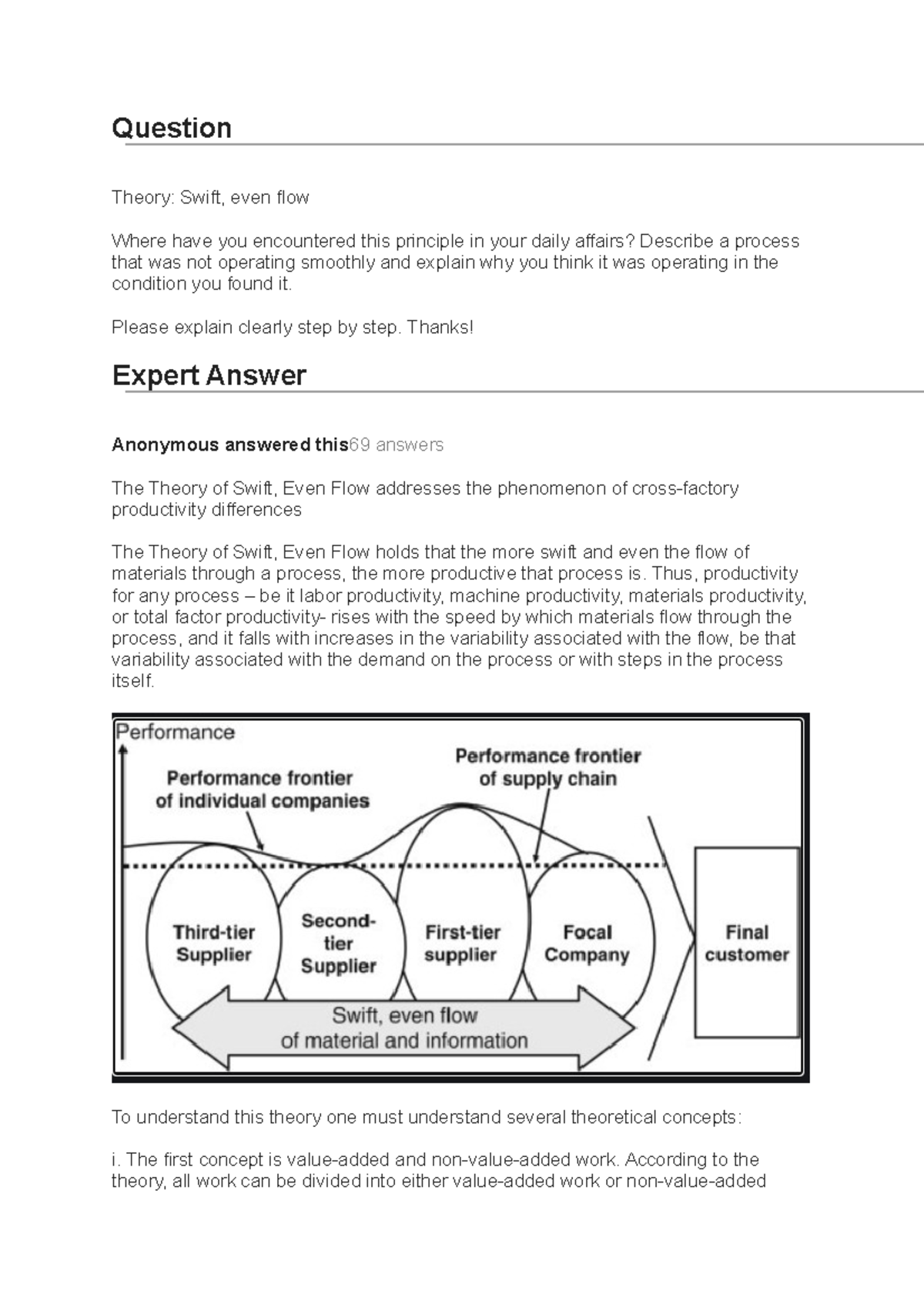 Theory Swift Even Flow Assignment Question Theory Swift Even Flow