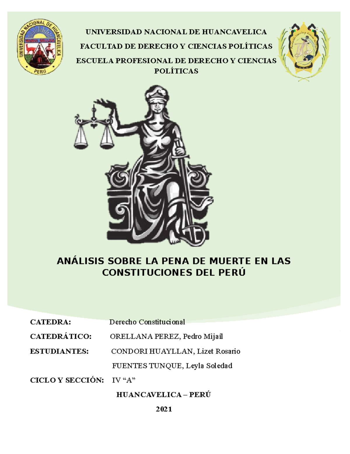 Analisis DE LA PENA DE Muerte EN LAS Constituciones (Grupo 5 ...